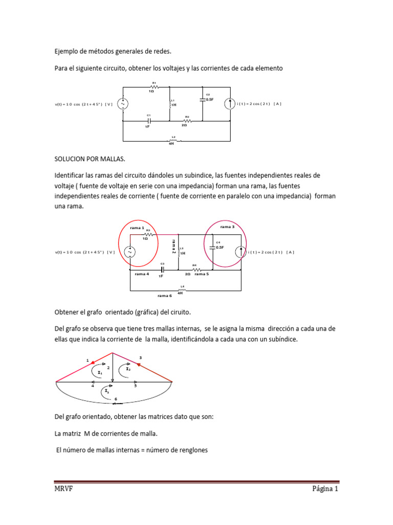 Ejemplo SOLUCION POR MALLAS | PDF | Matriz (Matemáticas) | Análisis matemático