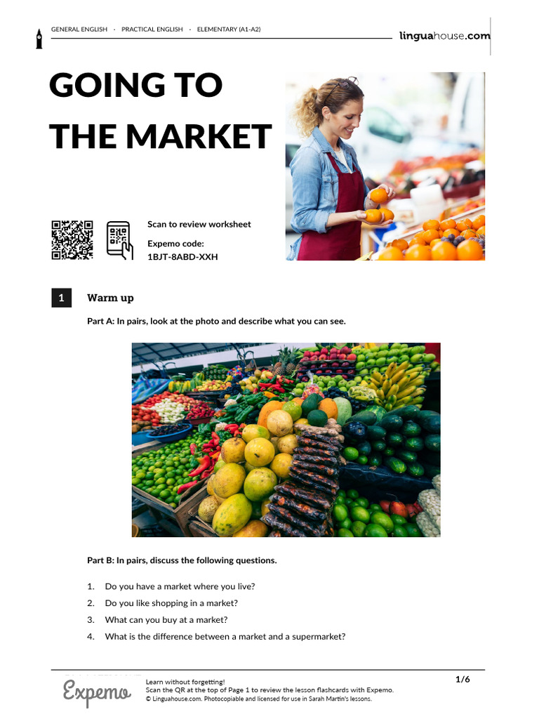"Elementary Market Vocabulary Guide" | PDF | Plural | Fruit