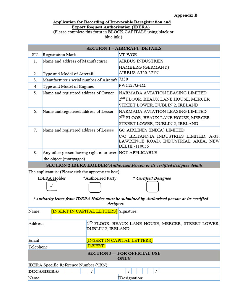 (MSN 7330) Appendix B | PDF | Aeronautics | Transport