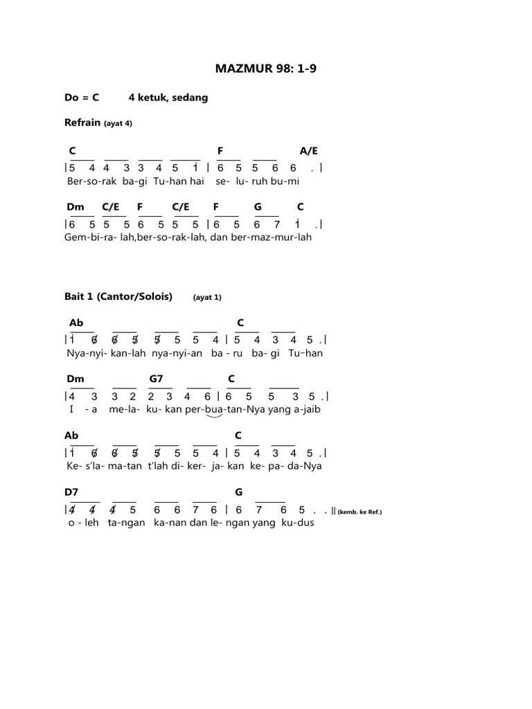 Mazmur 98 | PDF | Karier & Perkembangan | Teknologi & Rekayasa