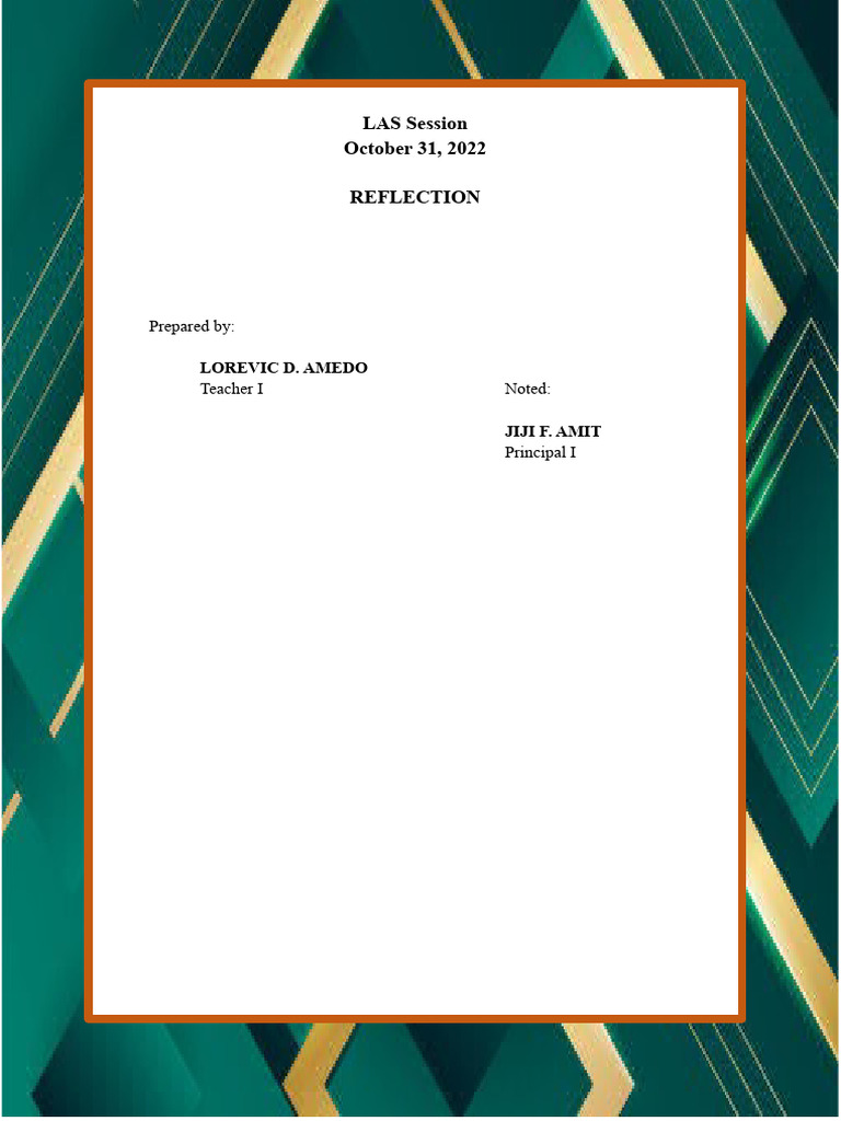 LAC Session Reflection | PDF LAC Session Reflection | PDF