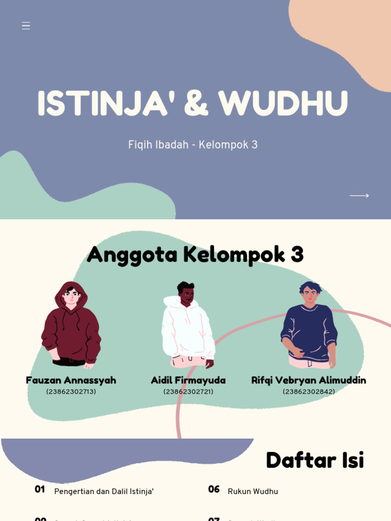 Kelompok 3 - Istinja' Dan Wudhu | PDF