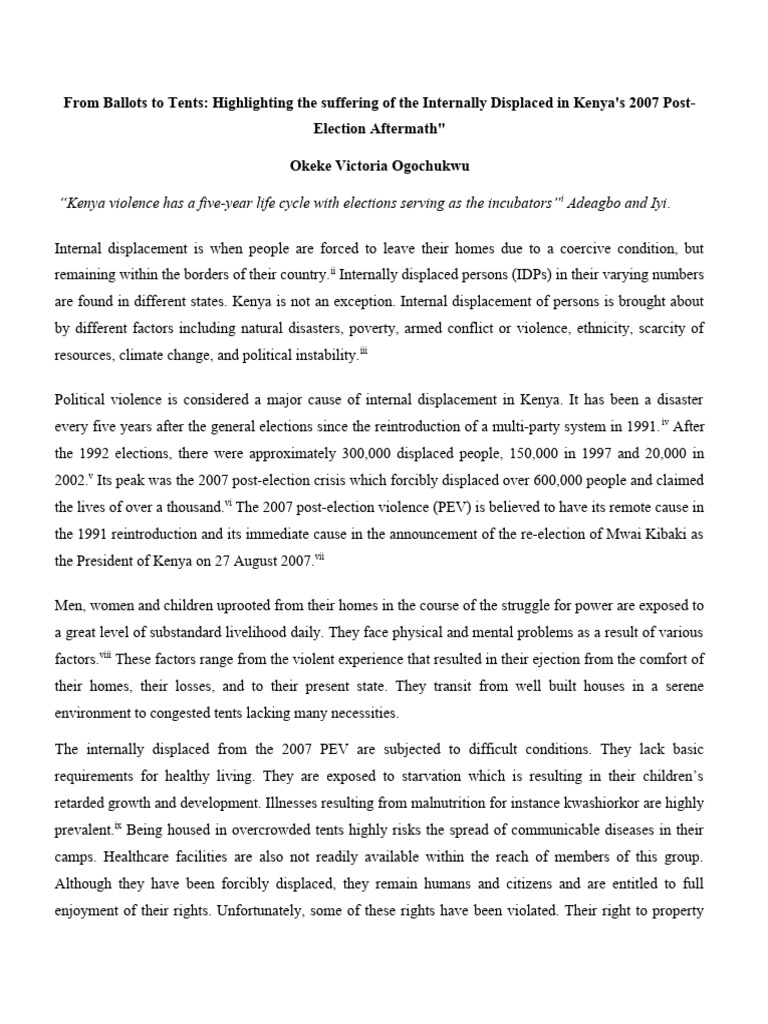 Reviewing The Plight of Internally Displaced Persons | PDF | Internally ...