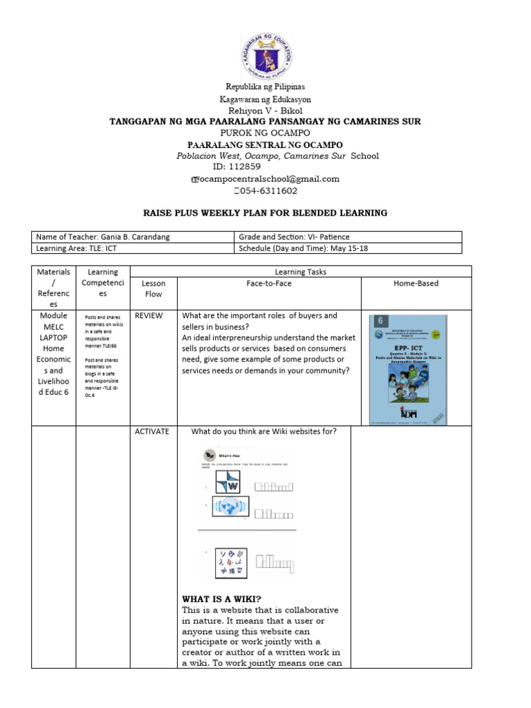 lesson-plan-Project-Raise-TLE-ICT WK 3 | PDF