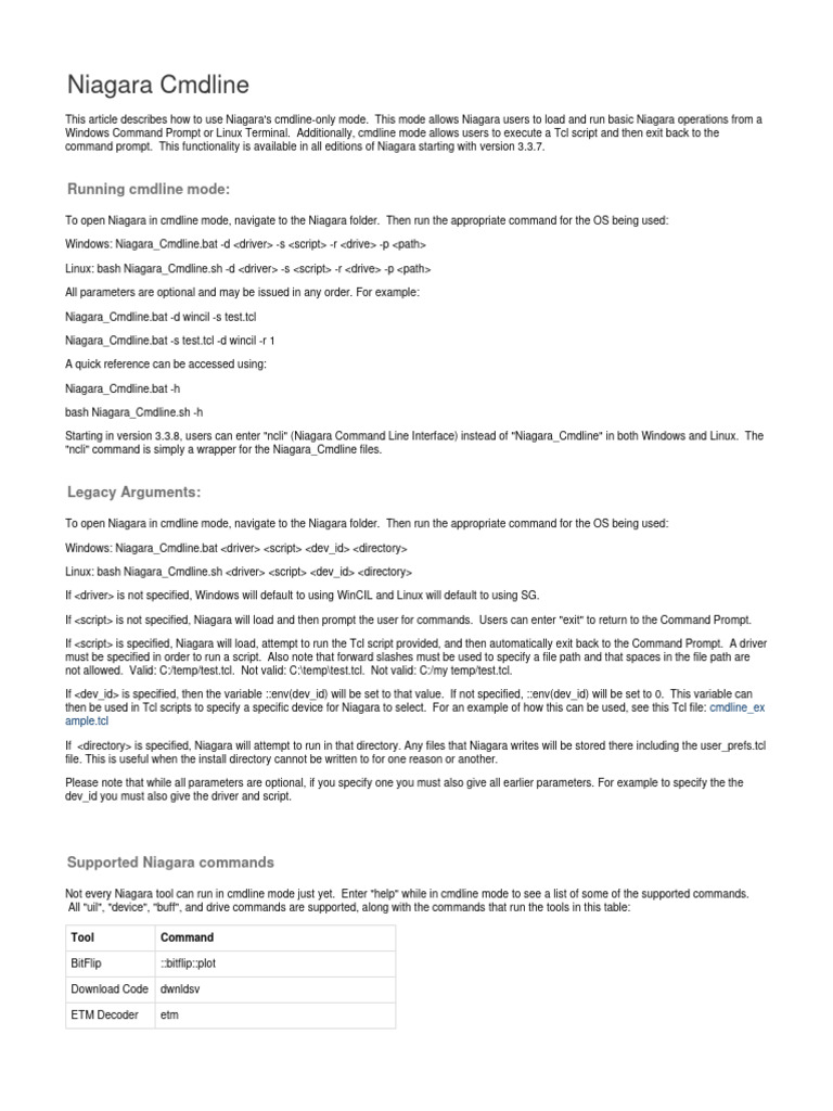 Niagara Command Line | PDF | Command Line Interface | Operating System ... Niagara Command Line | PDF | Command Line Interface | Operating System ...