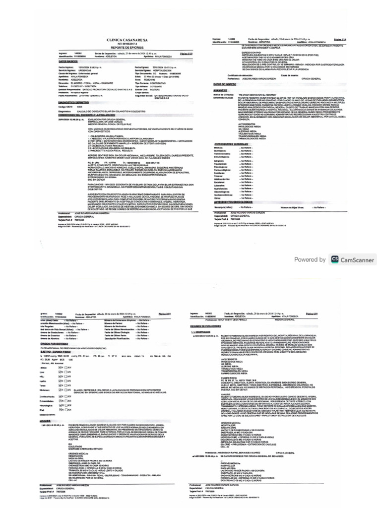 Historia Clinica Casanare | PDF