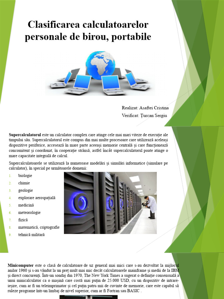 Clasificarea Calculatoarelor Personale de Birou, Portabile | PDF