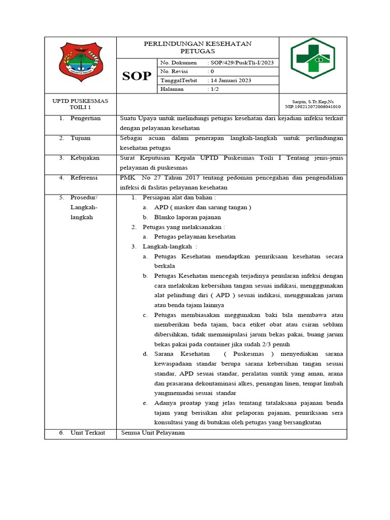 Sop Pelaksanaan Ppi | PDF | Kesehatan Holistik | Sains & Matematika