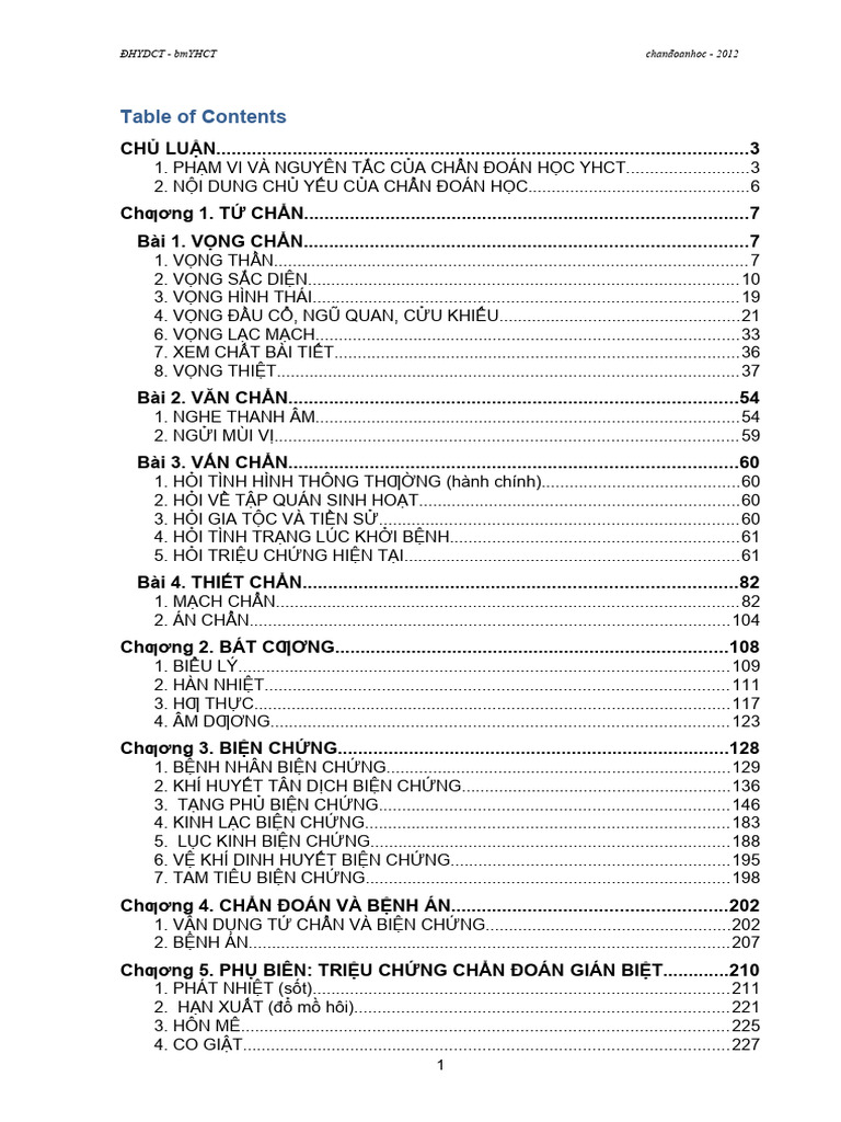 Chẩn đoán học YHCT. ĐHYD | PDF