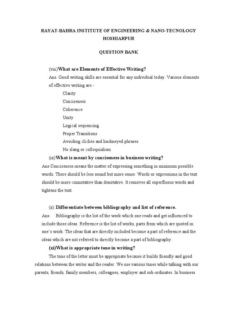 Elements of Effective Writing | PDF | Memorandum | Punctuation