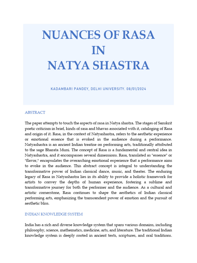 Nuances of Rasa | PDF