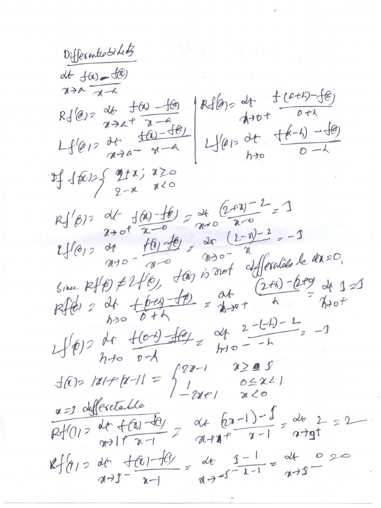 Differentiability | PDF