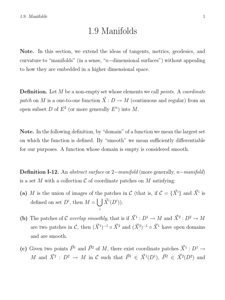 dg1-9 Manifolds | PDF | Vector Space | Function (Mathematics)