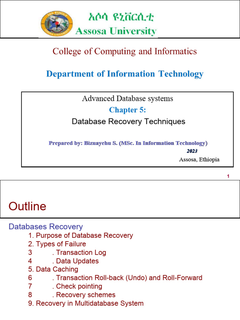 ch5 Database Recovery Technique | PDF | Database Transaction | Databases
