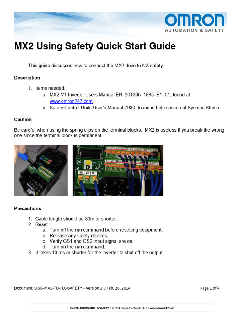 MX2 To NX-Safety QuickStartGuide en 201402 | PDF | Input/Output | Power Inverter