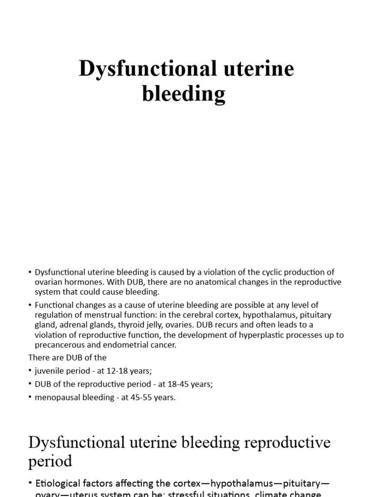 Dysfunctional Uterine Bleeding | PDF | Self-Improvement