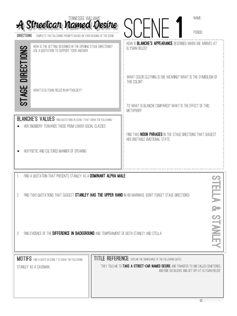 Scene Analysis of A Streetcar Named Desire | PDF