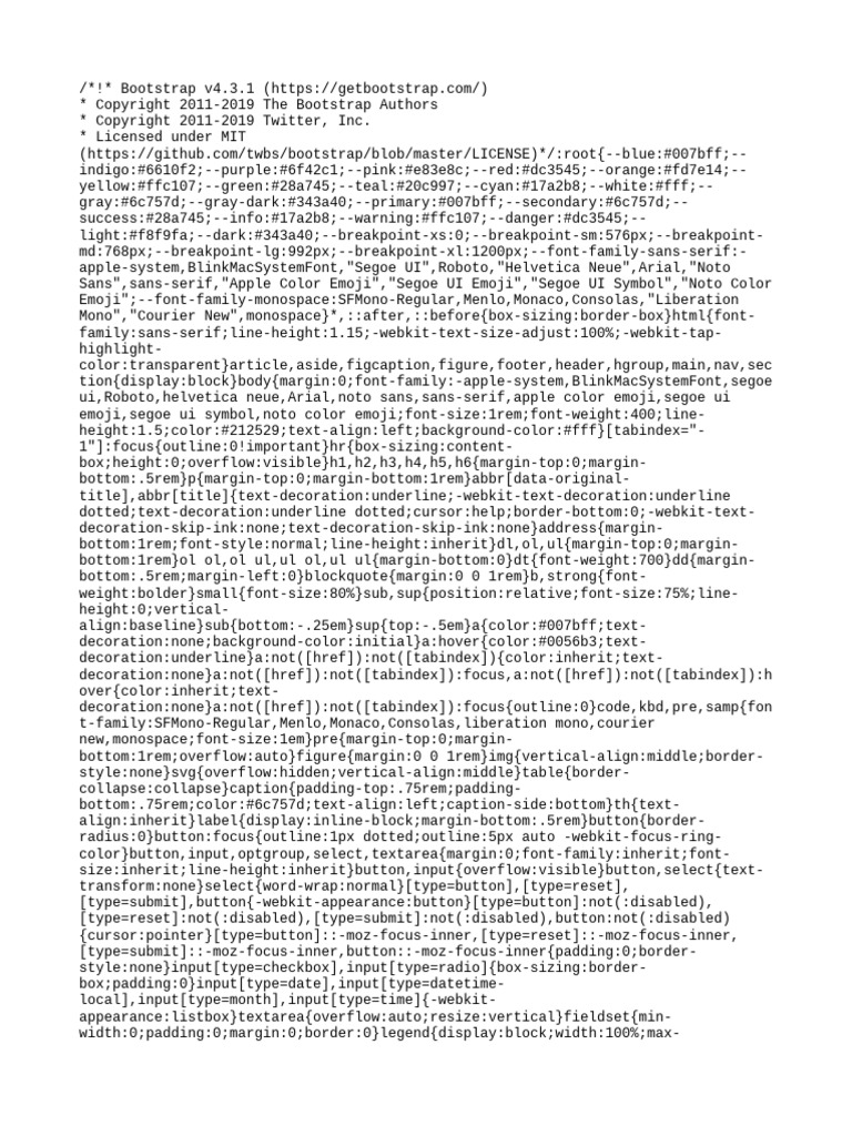 Bootstrap v4.3.1 CSS Guide | PDF | Arial | Sans Serif