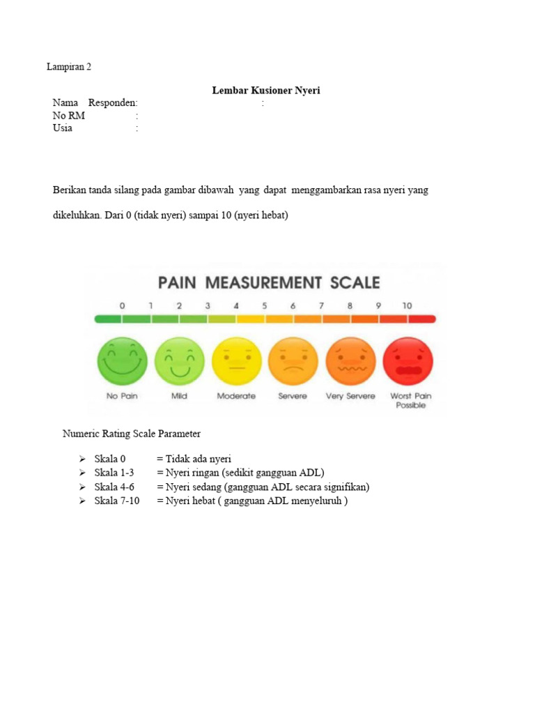 Kuesioner Skala Nyeri NRS | PDF