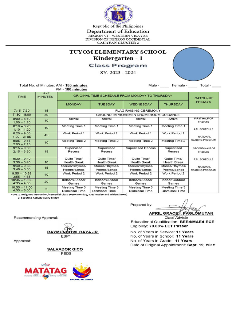 Class Prog Kinder | PDF | Human Life Stages | Youth