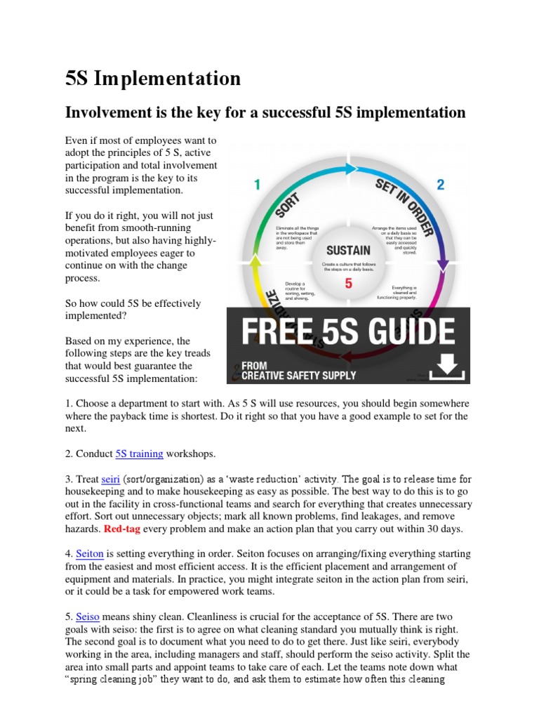5S Implementation | PDF | Business