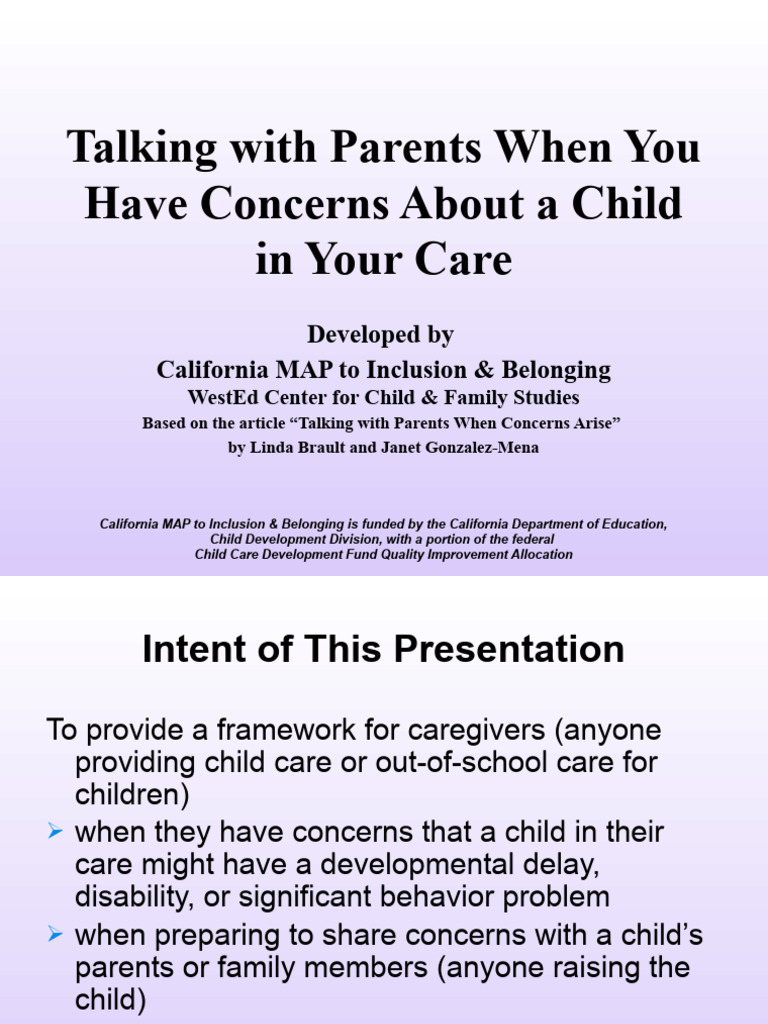 Talking to Parents About Child Concerns | PDF | Feeling | Caregiver