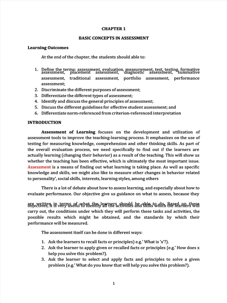 PDF Assessment of Learning I Compress | PDF | Educational Assessment | Learning