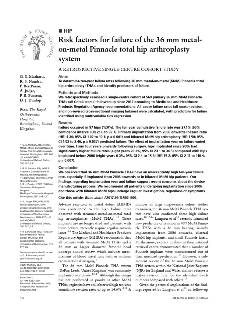 Bonejoint 99 B 592 | PDF | Medicine | Medical Specialties