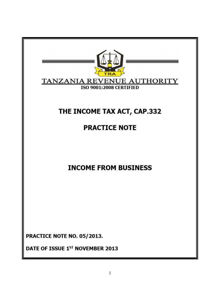 Practice Note No 05 Income From Business | PDF | Expense | Tax Deduction