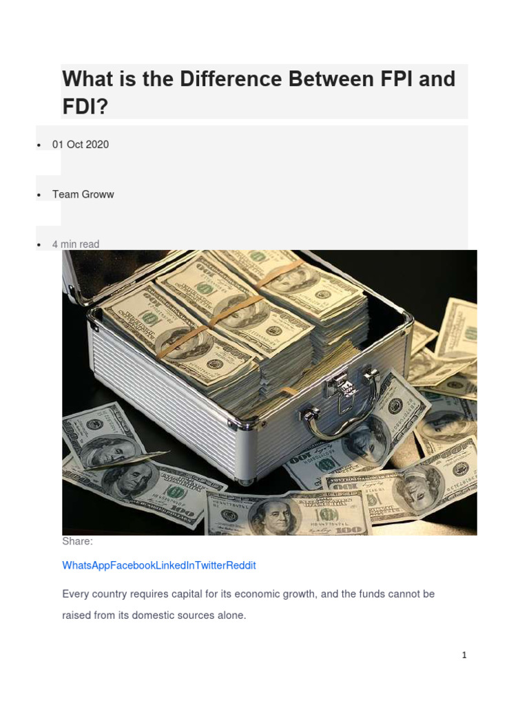 What Is The Difference Between FPI and FDI | PDF