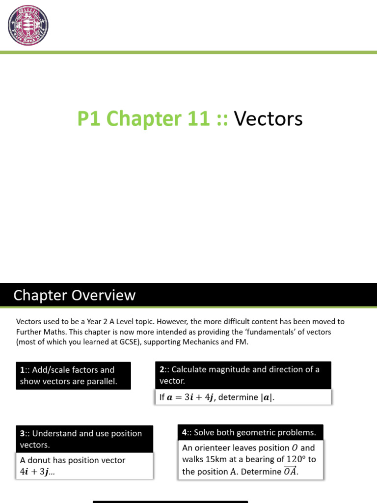 Vector Notes (Year 1) | PDF | Euclidean Vector | Vector Space