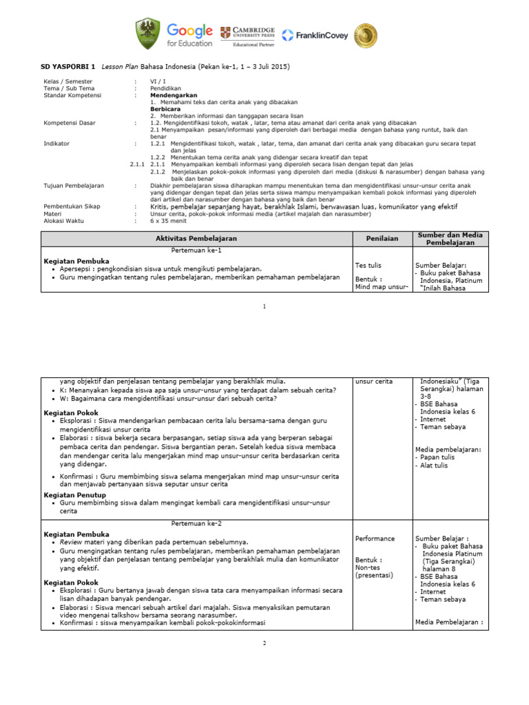 Contoh Lessonplan | PDF