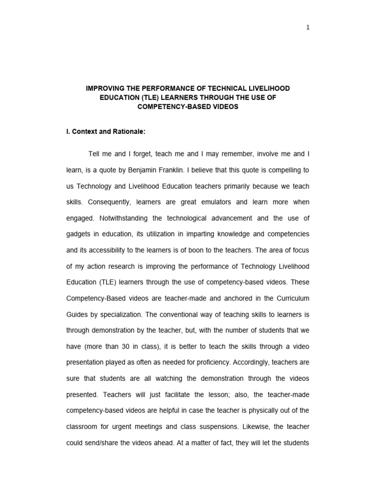 My Action Research Proposal 2 | PDF | Teachers | Learning