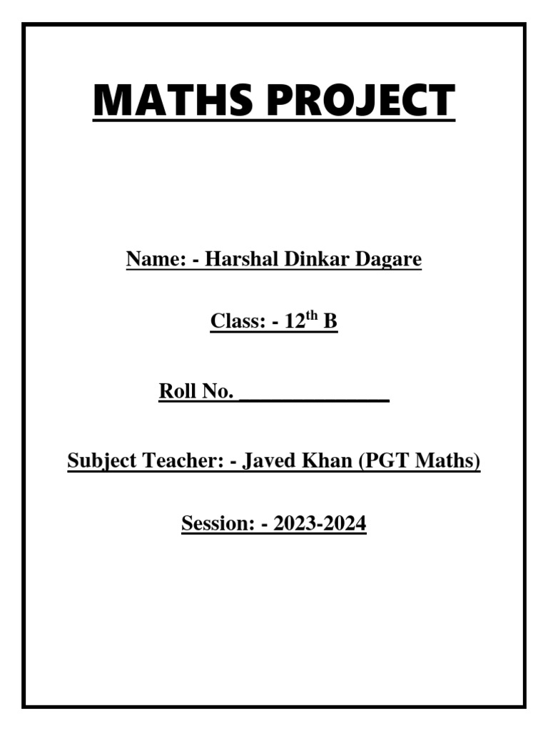 Maths Project | PDF