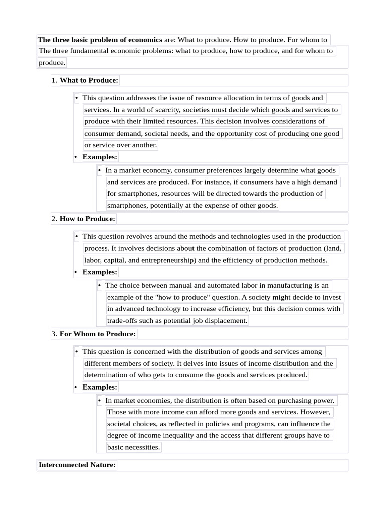 Basic Problems of Economics | PDF | Economic System | Economics