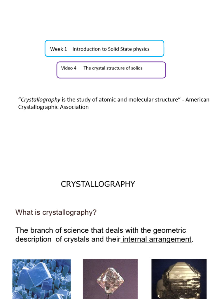 Solid State The Crystal Structure of Solids | PDF | Crystallite | Crystal