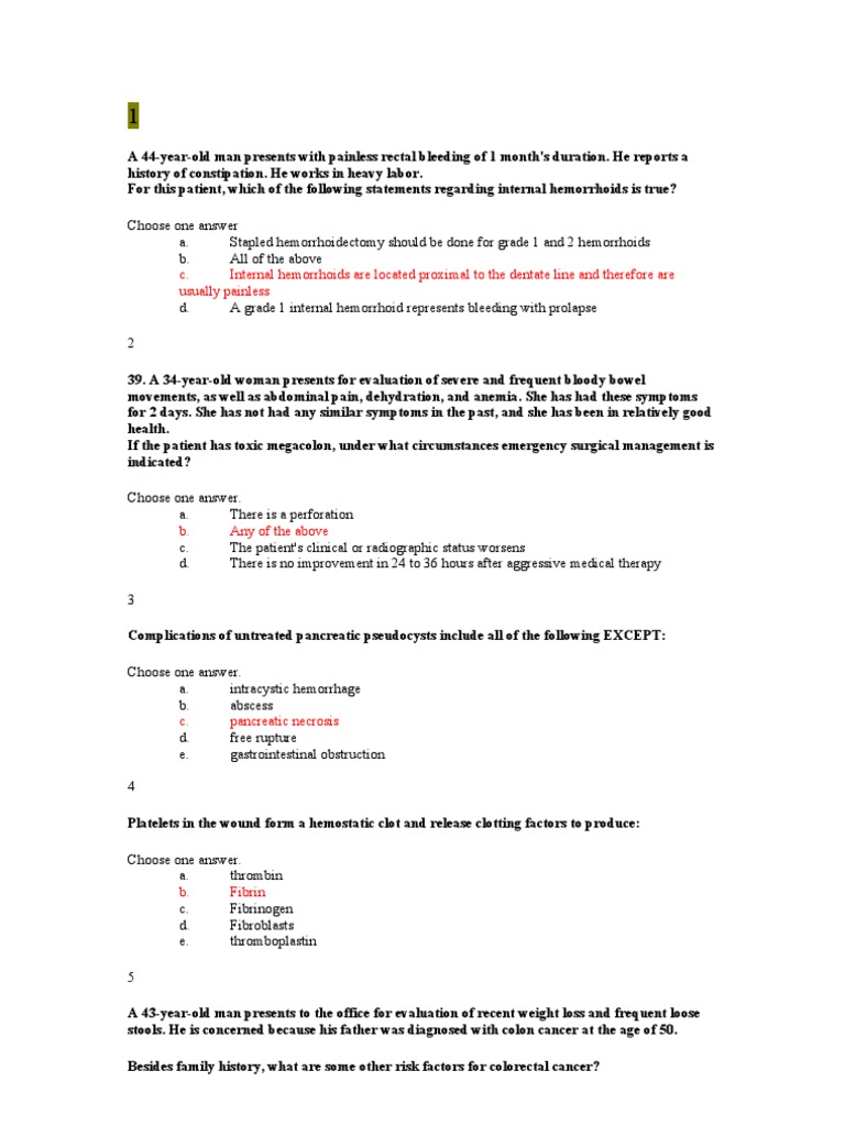 6th Standard Exam: Medical Questions | PDF | Hemorrhoid | Colorectal Cancer