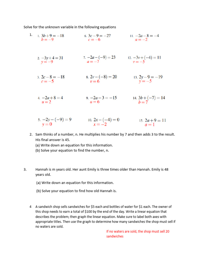Algebra 1 Study Guide | PDF | Equations | Mathematical Objects