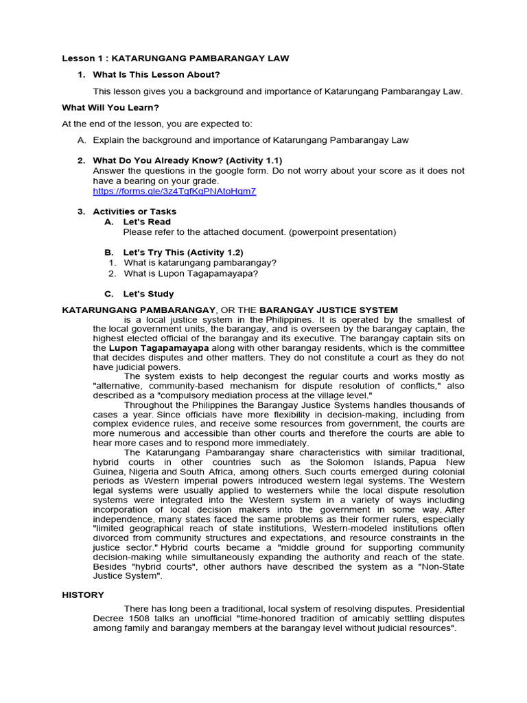 Module Lesson 1 | PDF