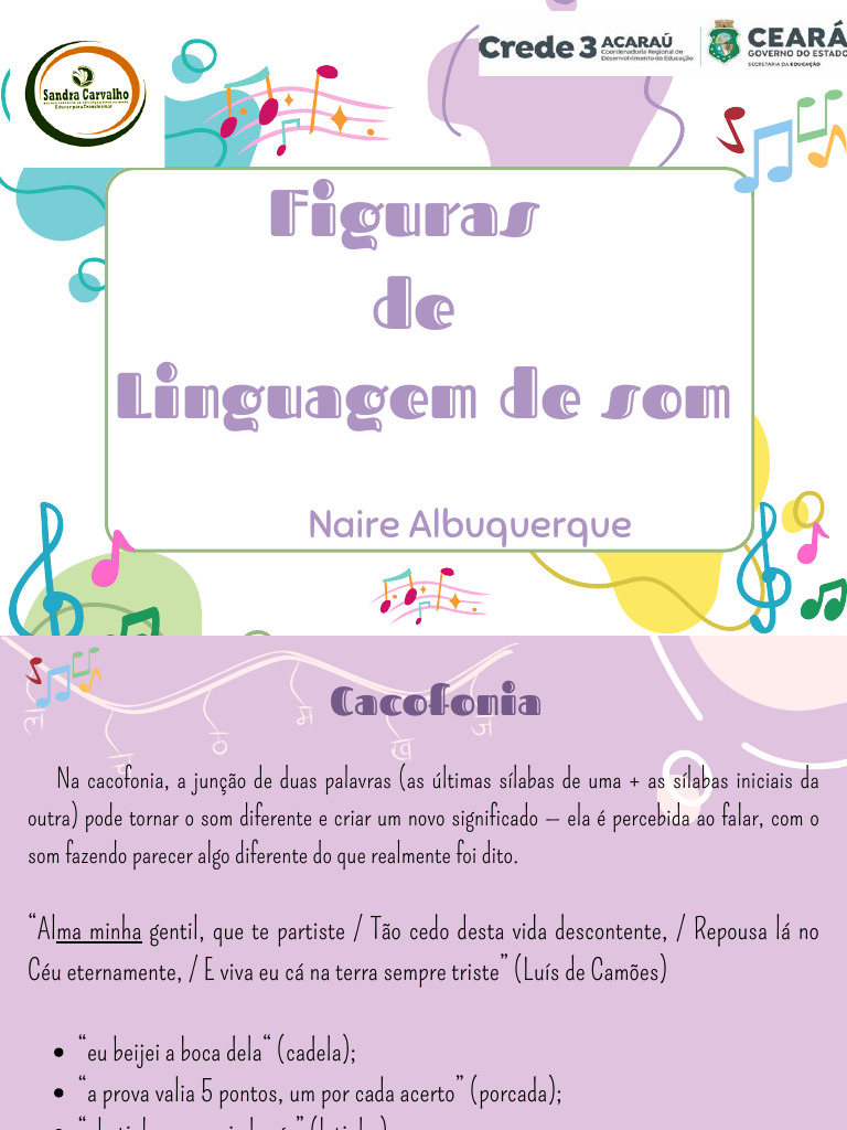 Figuras de Linguagem Sonoras | PDF | Artes Linguísticas e Disciplina ...