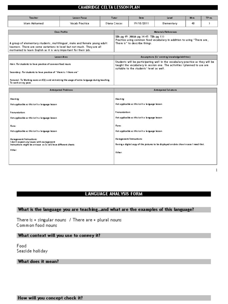 Celta Lesson Plan TP 3 | Download Free PDF | Lesson Plan | Question