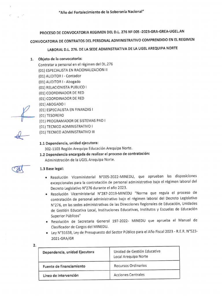 Convocatoria de Contratos Del Personal Administrativo Comprendiendo en ... Convocatoria de Contratos Del Personal Administrativo Comprendiendo en ...