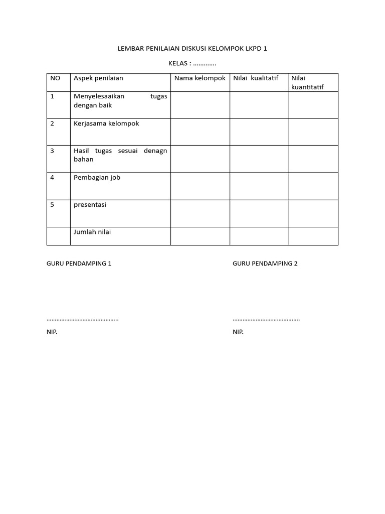 Lembar Penilaian Diskusi Kelompok LKPD 1 | PDF | Karier & Perkembangan