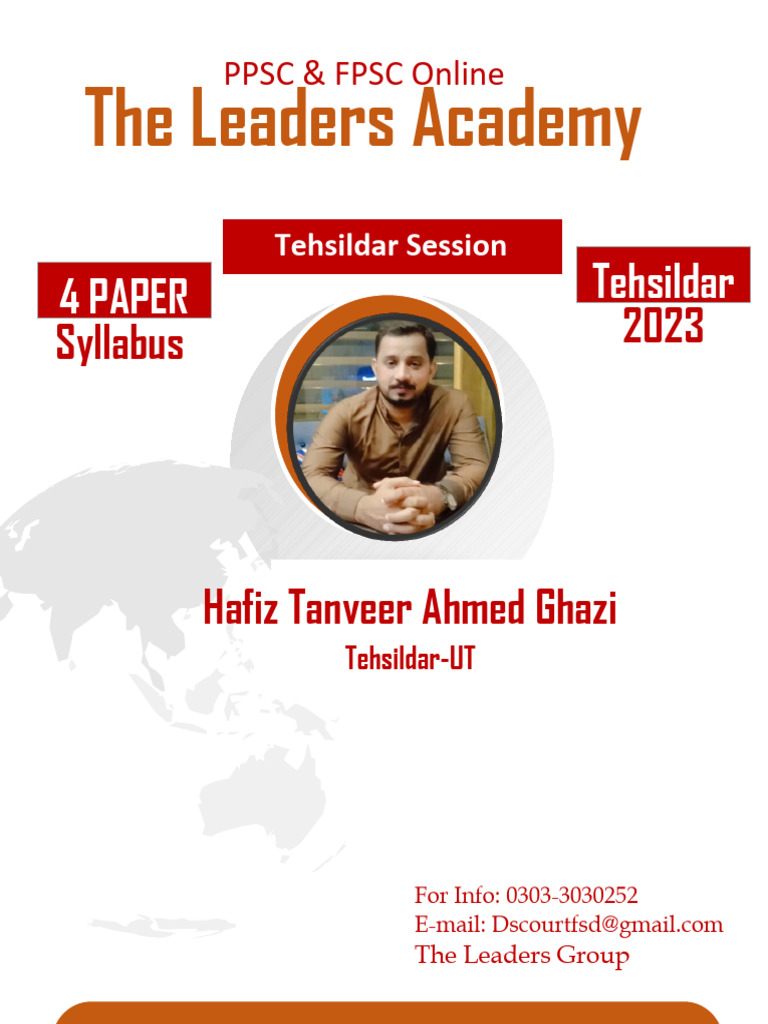 Tehsildar Four Papers Syllabus | PDF | Pakistan