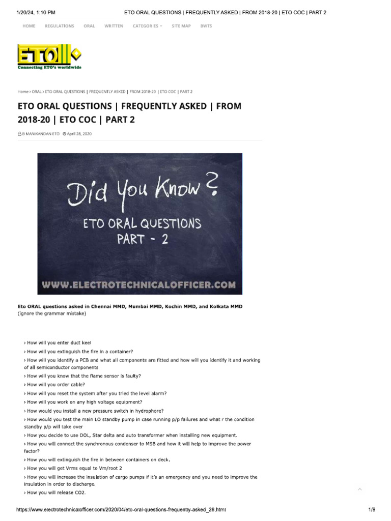 Questions For Eto Exams | PDF