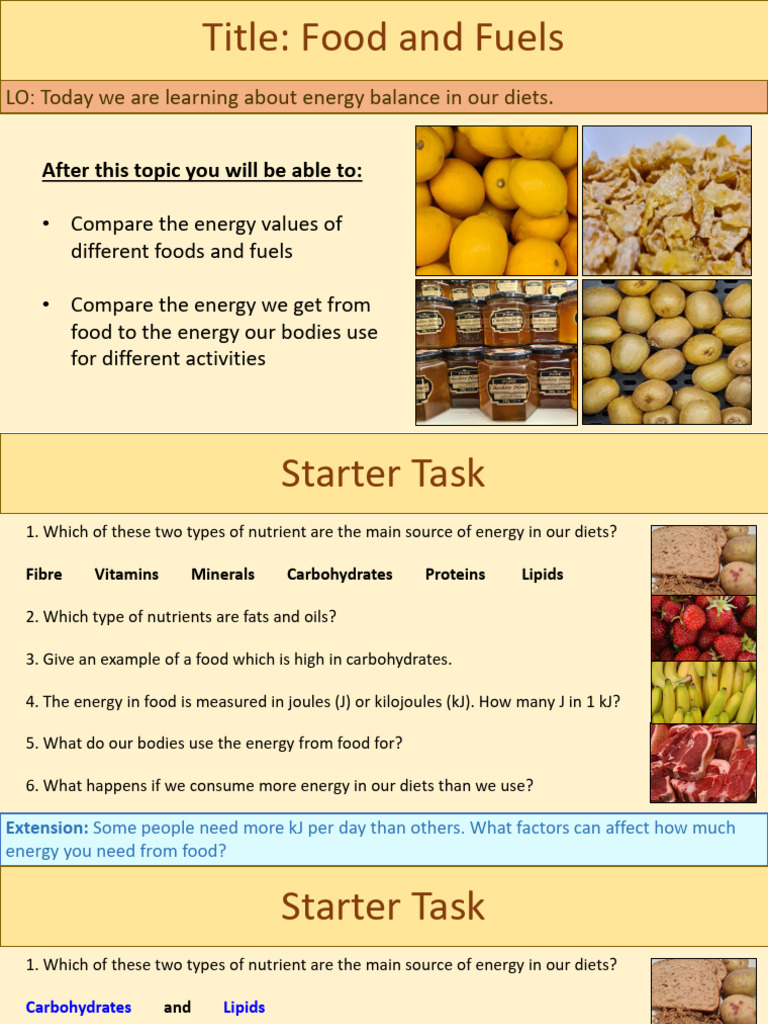 Food and Fuels - IFLSpdf | Download Free PDF | Food Energy | Carbohydrates