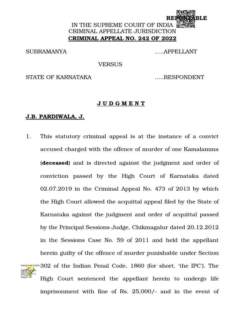 Judgment - Extra Judicial Confession of Co-Accused | PDF | Acquittal ...