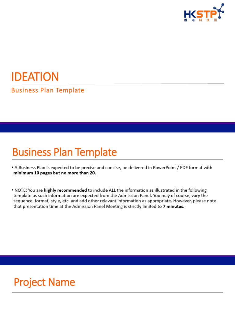 Business Plan Template For Ideation | PDF | Marketing | Business