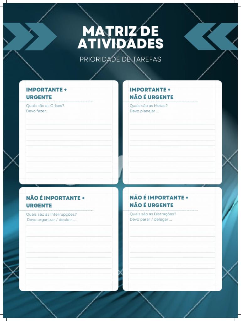 Matriz de Prioridade de Tarefas | PDF | Autoajuda