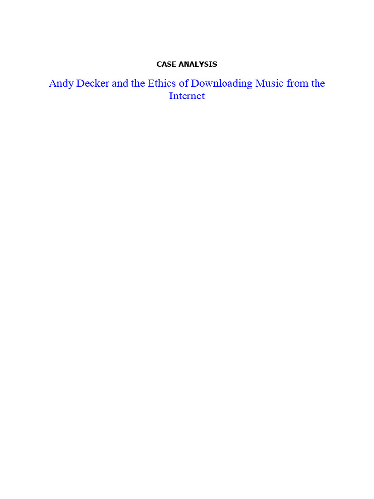 Andy Decker and The Ethics | PDF | Copyright Infringement